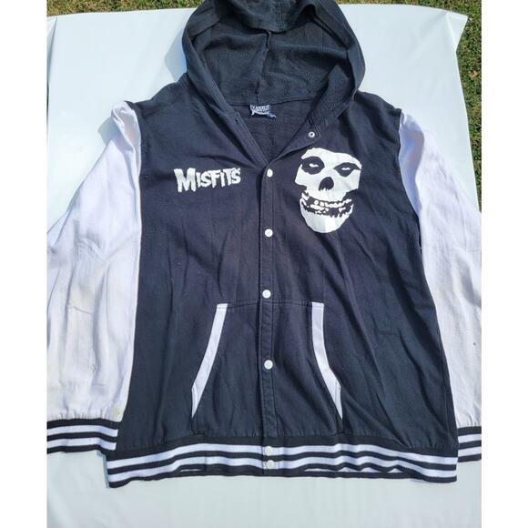 Misfits | Sweaters | Misfits Varsity Hoodie Jacket Punk Rock Skull Logo ...